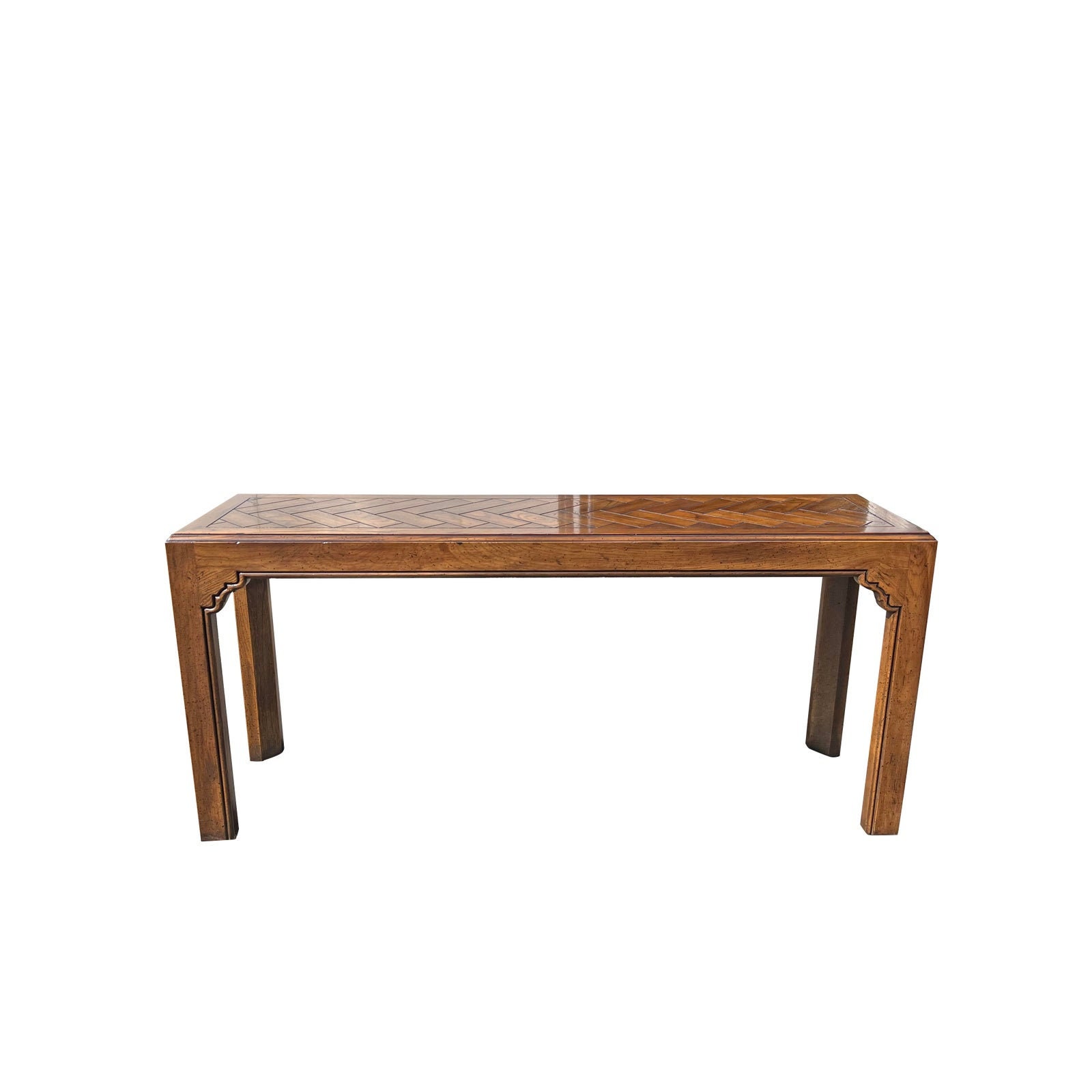 1980s Vintage Henredon Console Table in Traditional Style in Solid Wood ...