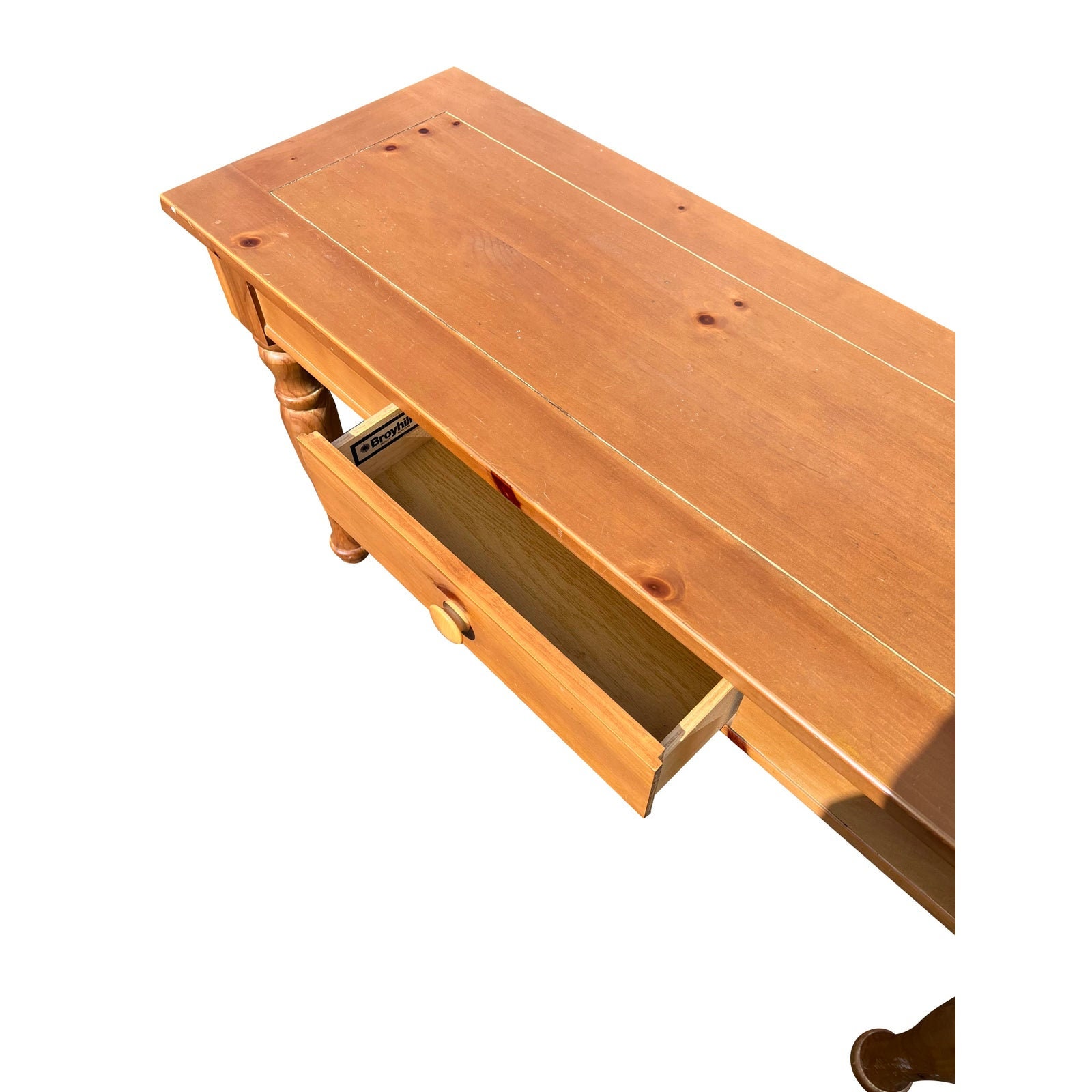 1990s Traditional Knotty Pine Wood Console Table by Broyhill - Etsy