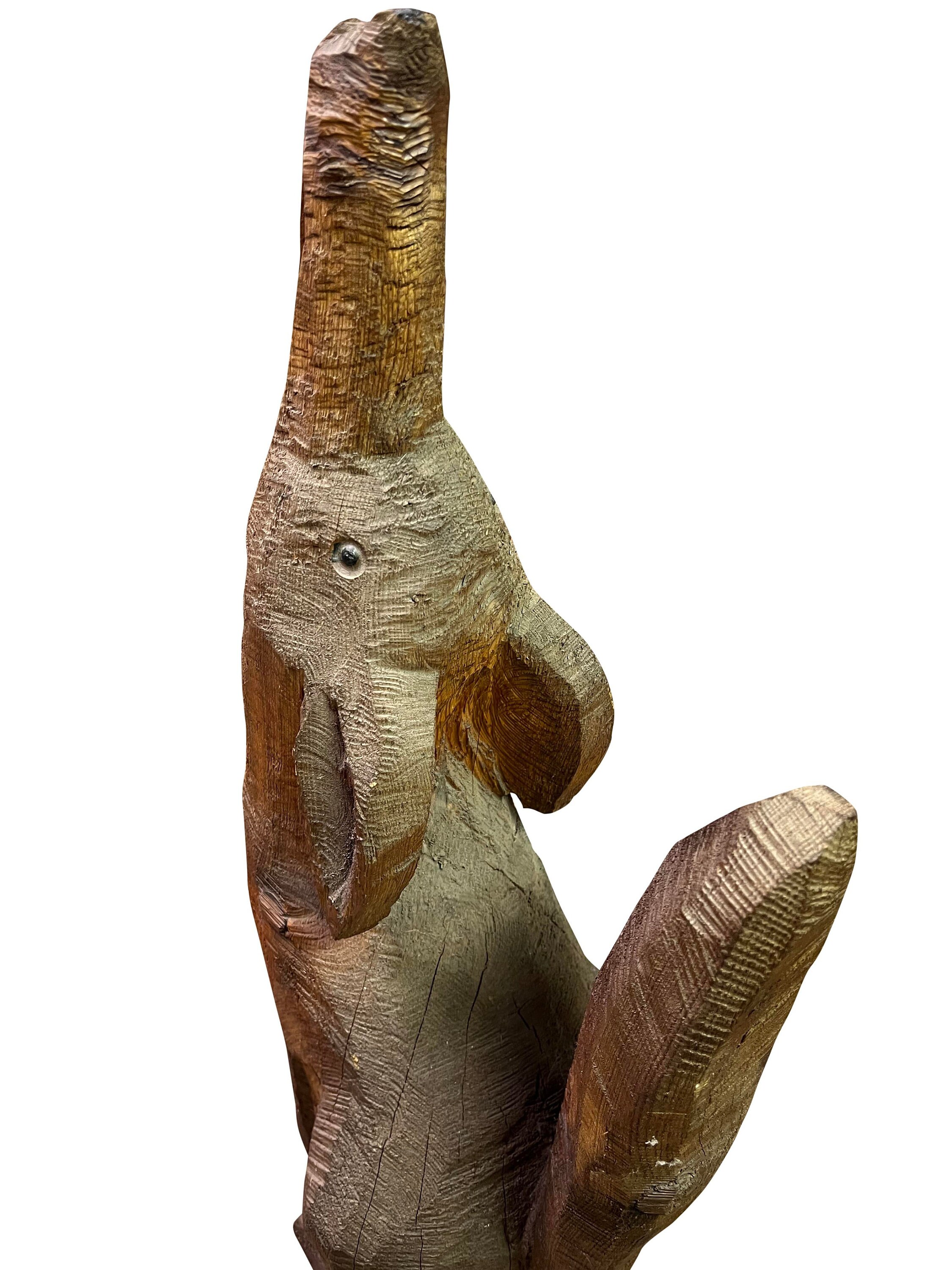 Folk Art Hand Carved Coyote Floor Standing Sculpture - Etsy