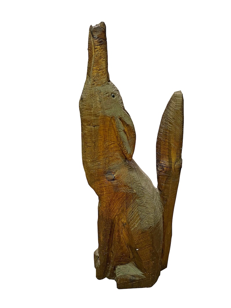 Folk Art Hand Carved Coyote Floor Standing Sculpture - Etsy