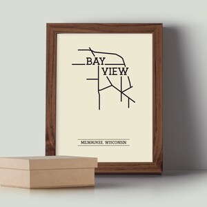 Bay View Milwaukee Wisconsin Neighborhood Map 8x10 Wall Art - Etsy
