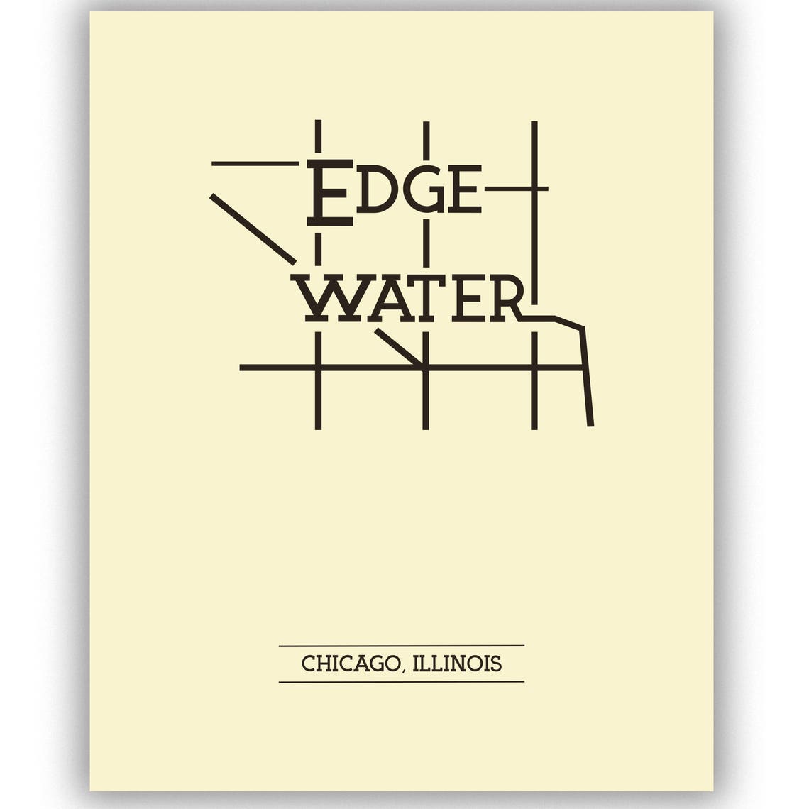 Edgewater Chicago Neighborhood Map 8x10 Wall Art Print | Etsy
