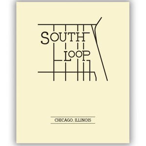 South Loop Chicago Neighborhood Map 8x10 Wall Art Print - Etsy
