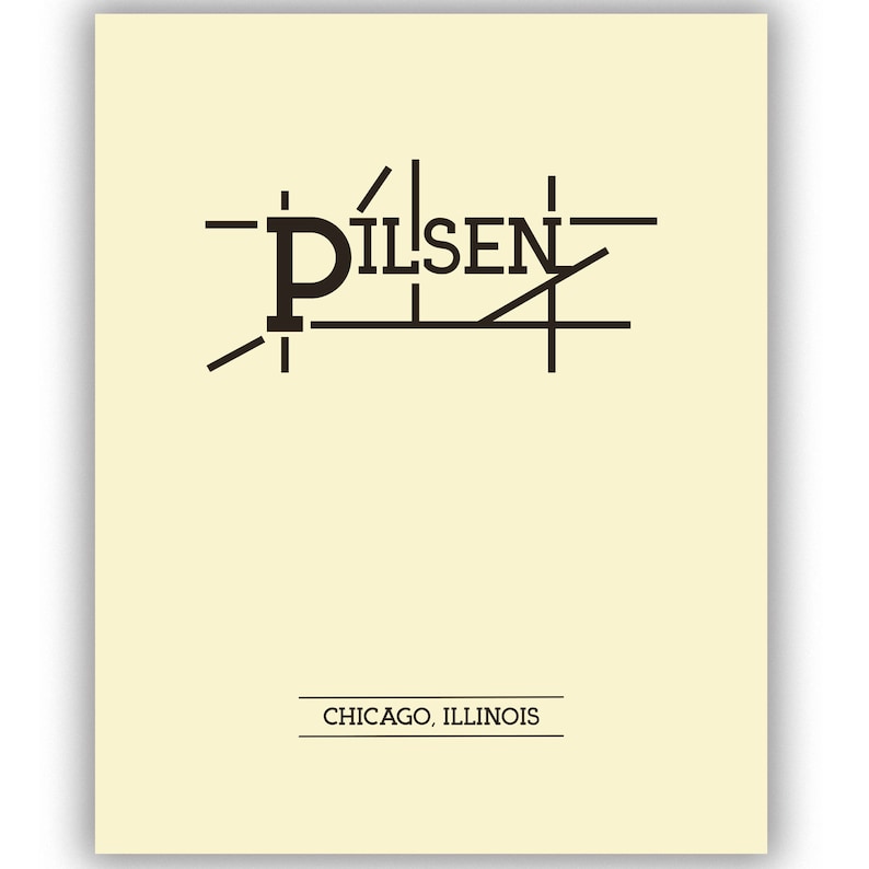 Pilsen Chicago Neighborhood Map 8x10 Wall Art Print | Etsy