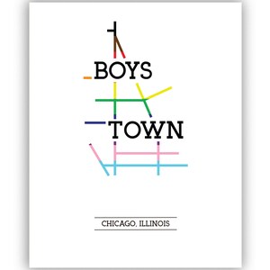 Boystown Chicago Neighborhood Map 8x10 Wall Art Print - Etsy