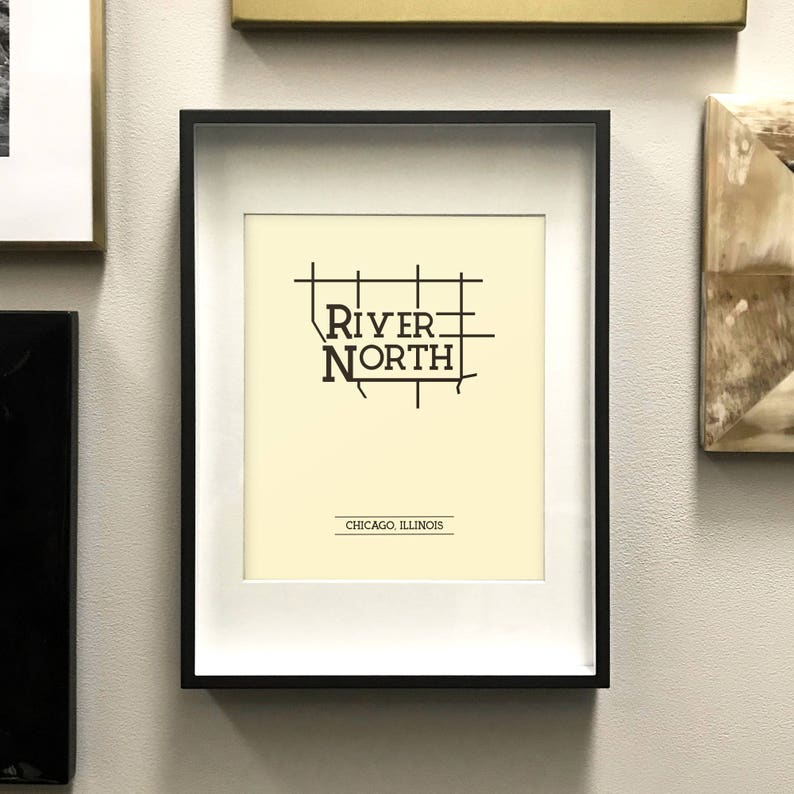 River North Chicago Neighborhood Map 8x10 Wall Art Print - Etsy