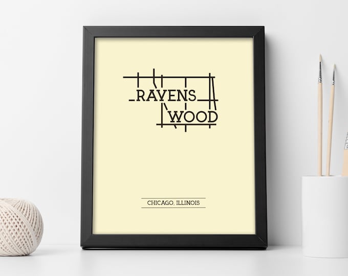 Ravenswood Chicago Neighborhood Map 8x10 Wall Art Print - Etsy