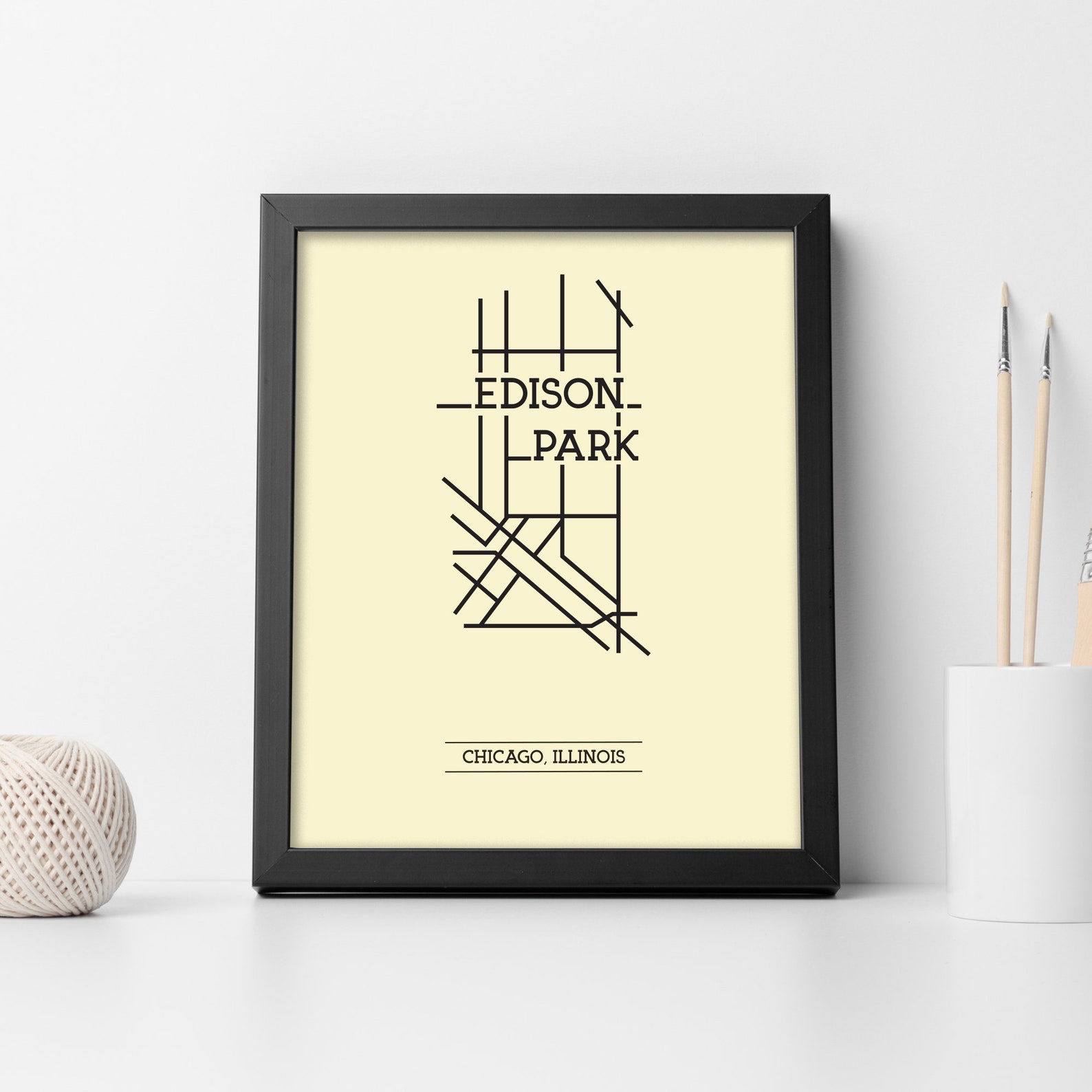 Edison Park Chicago Neighborhood Map 8x10 Wall Art Print - Etsy