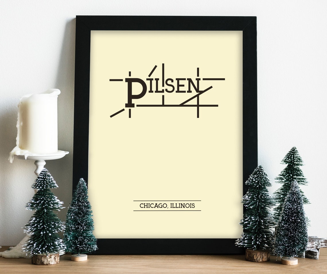 Pilsen Chicago Neighborhood Map 8x10 Wall Art Print | Etsy