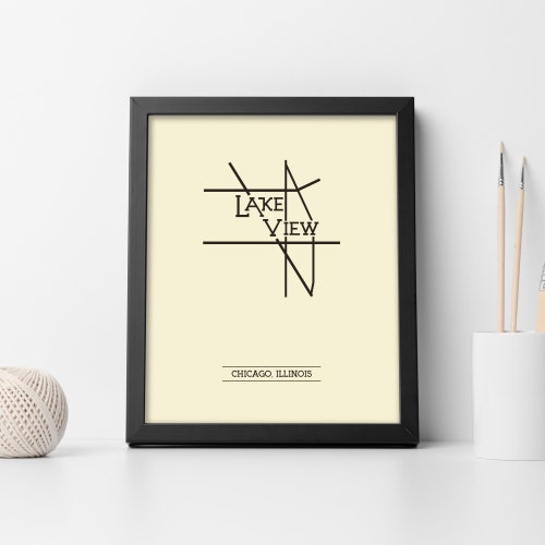 Lakeview East Chicago Neighborhood Map Thiscitymaps - Etsy