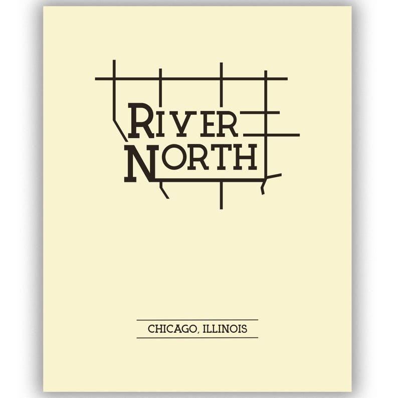 River North Chicago Neighborhood Map 8x10 Wall Art Print - Etsy