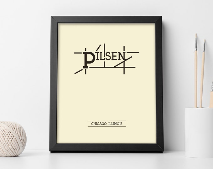 Pilsen Chicago Neighborhood Map 8x10 Wall Art Print - Etsy