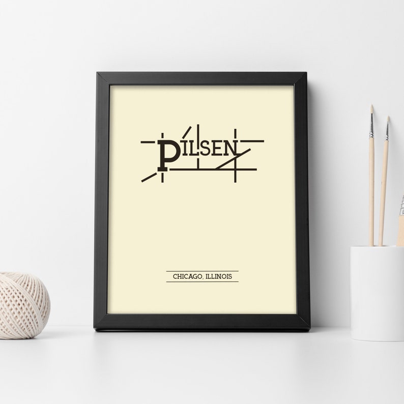 Pilsen Chicago Neighborhood Map 8x10 Wall Art Print | Etsy