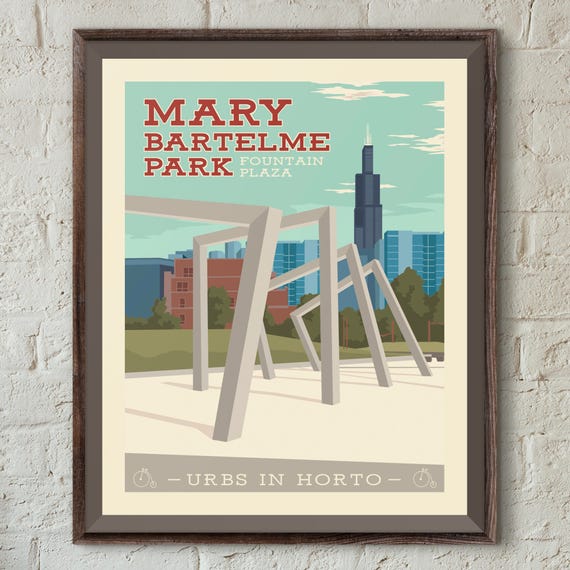 West Loop Chicago Neighborhood Park Poster Wall Art Print | Etsy