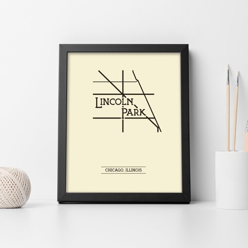 Park Ridge Map Chicago Neighbourhood Art Print - Etsy