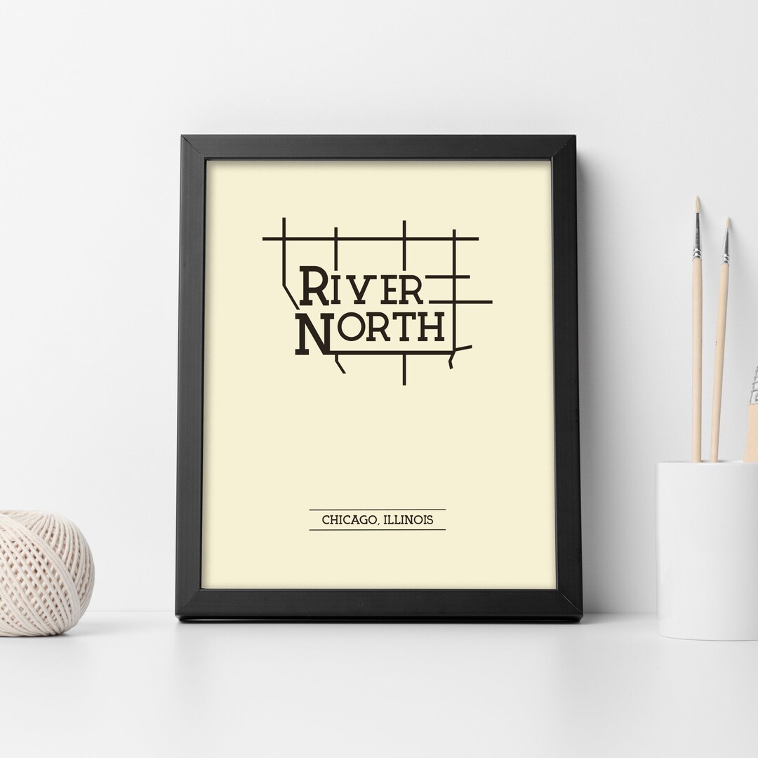River North Chicago Neighborhood Map 8x10 Wall Art Print - Etsy