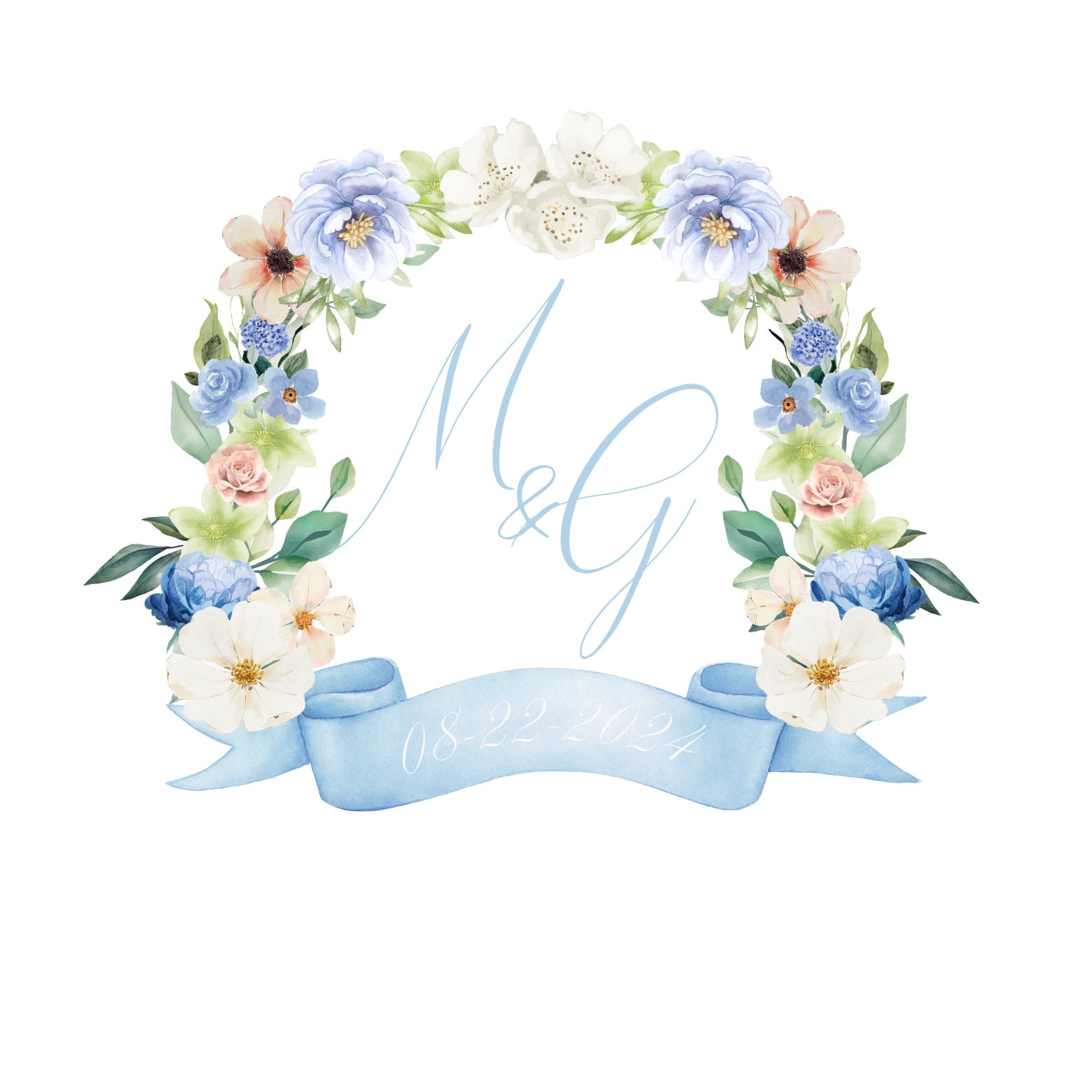 Watercolor Floral Crest - Etsy