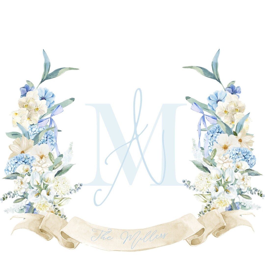 Floral Bow Crest - Etsy