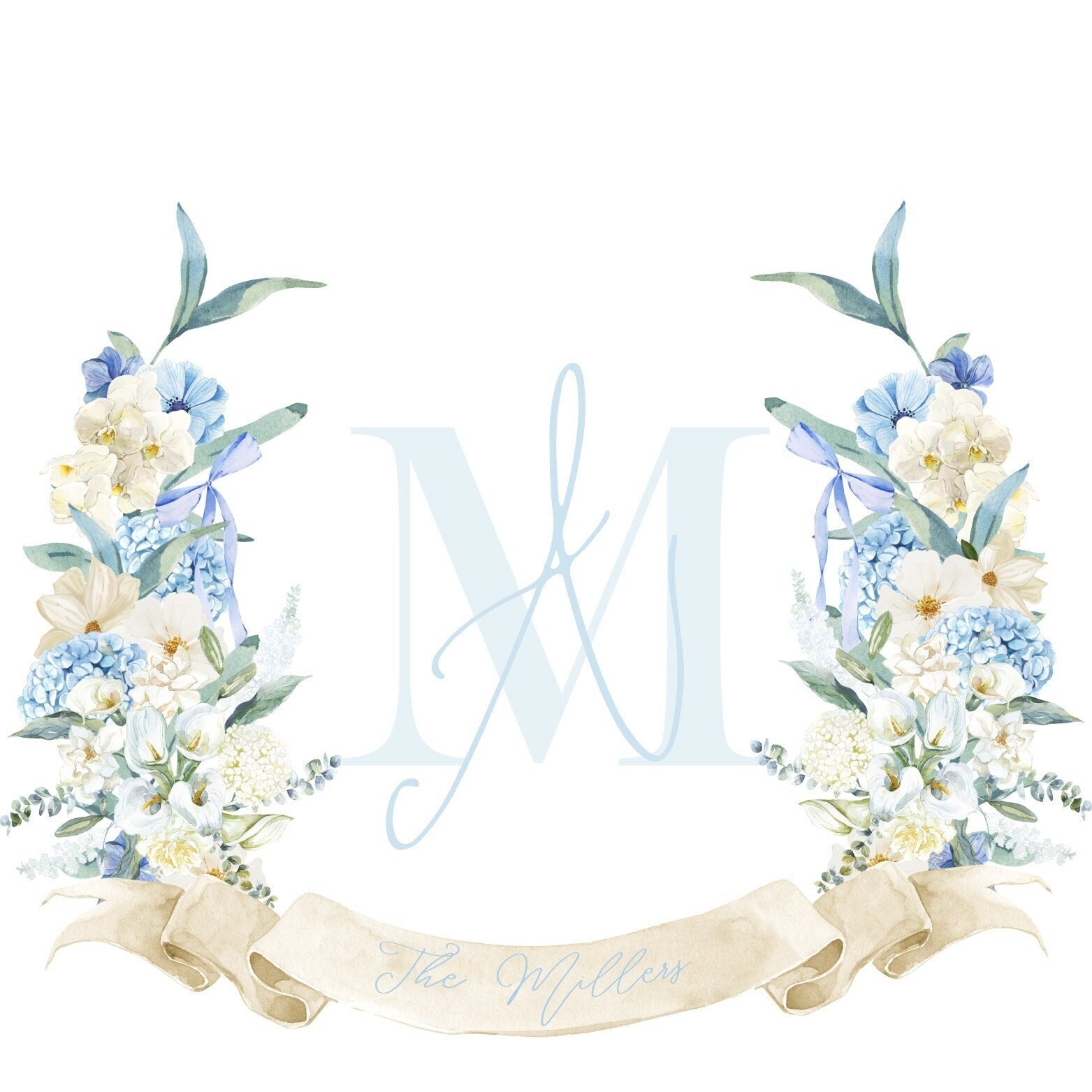 Floral Bow Crest - Etsy