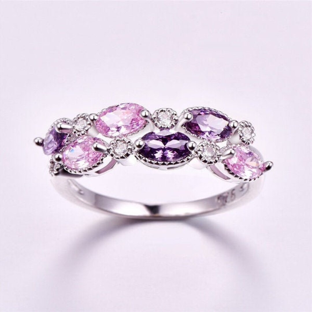 Bath Bomb W/ Oval Pink Topaz & Amethyst 925 Sterling Silver Ring Inside ...