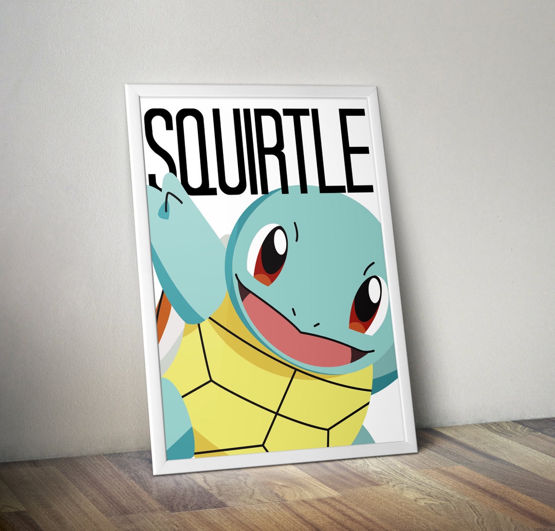 Squirtle Printable Poster: Vector Graphics, Anime Fan Art (digital ...