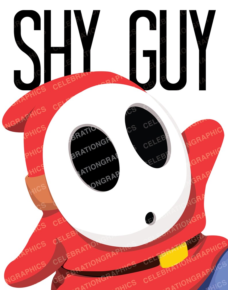 Shy Guy Poster – Nintendo Fan Art, Vector Graphics (digital Download ...
