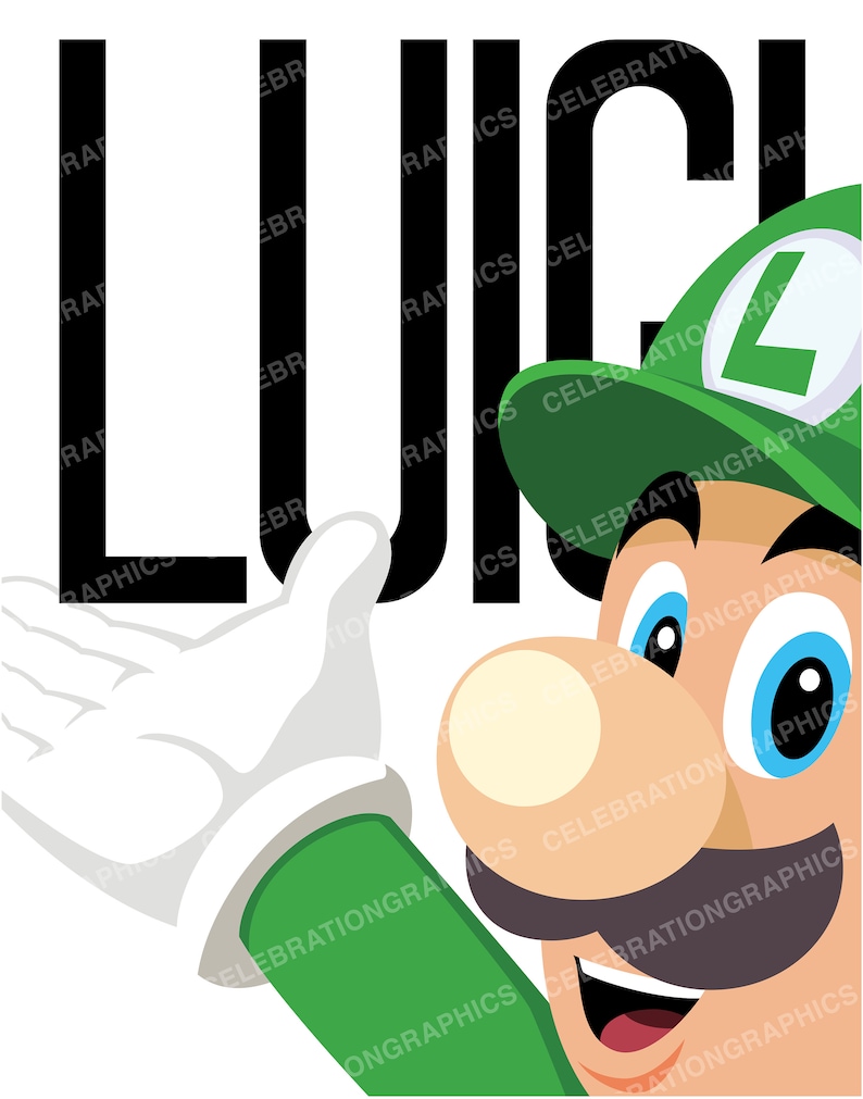 FALL SALE 11x14 Luigi Printable Poster Vector Graphics - Etsy