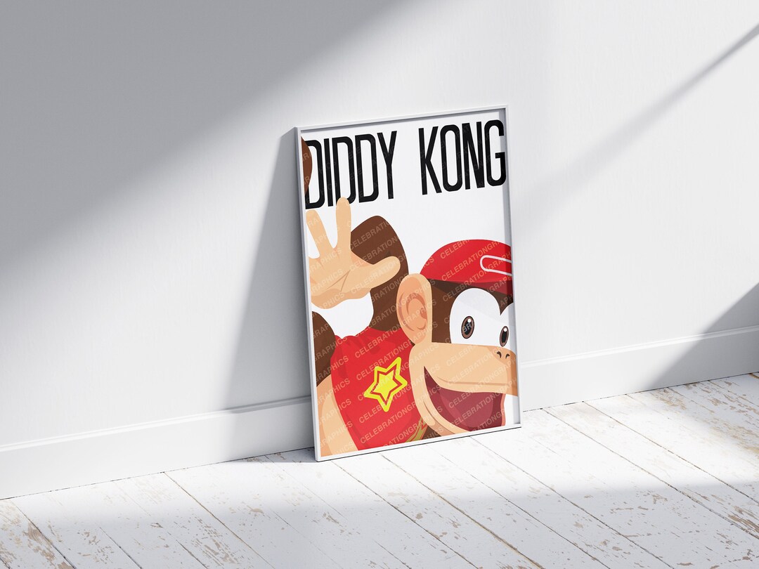 FALL SALE 11x14 Diddy Kong Printable Poster - Vector Graphics, Digital ...