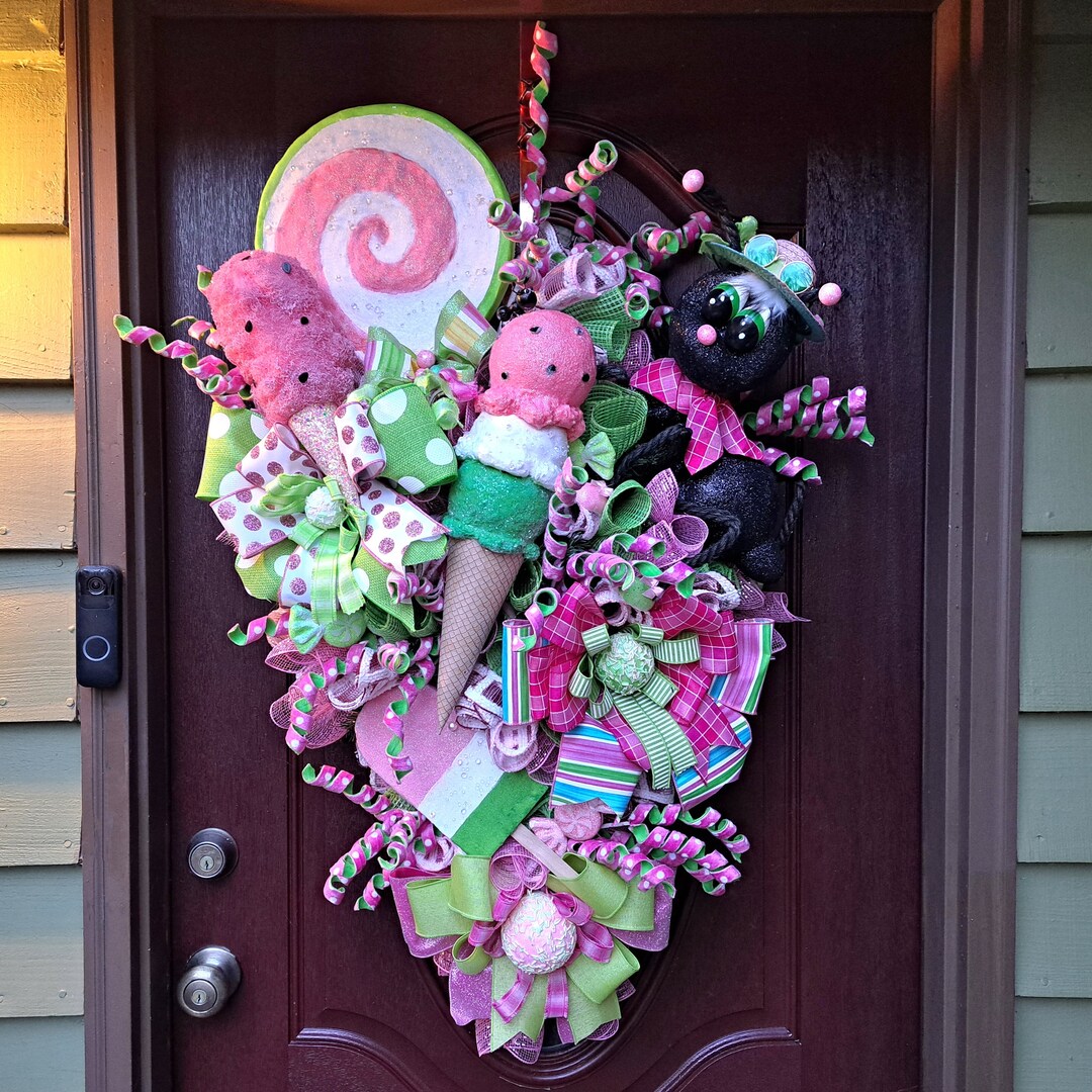 Watermelon Theme Summer /spring Wreath Decor, X-large Wall Hanger ...