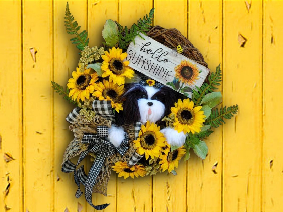 Shih Tzu Sunflowers Wreath Chantybychanty - Etsy