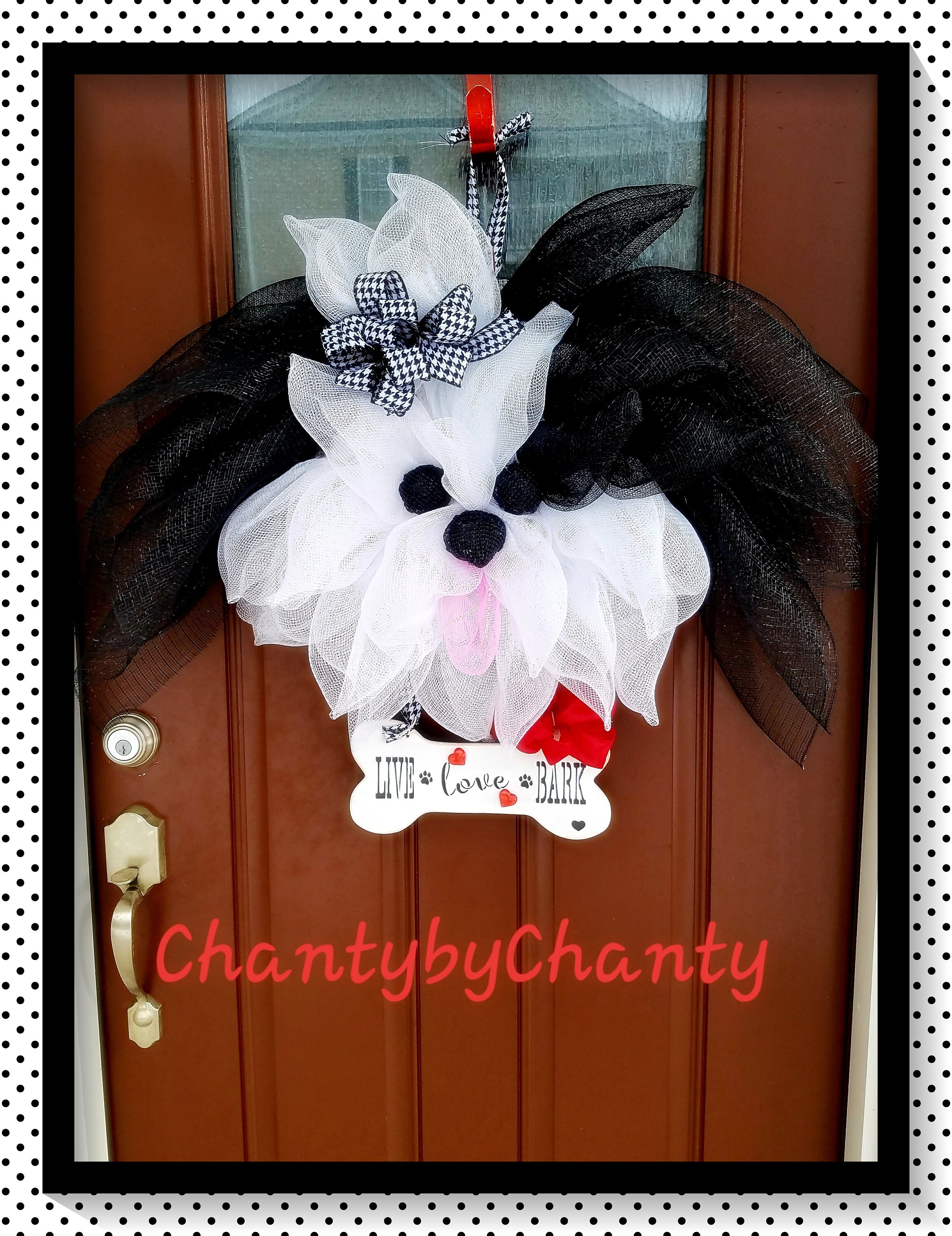 Large Dog Door Wreath Door Hanger Wall Decor for Dog Mom | Etsy