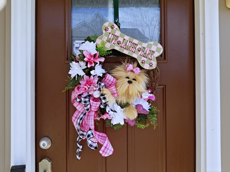 Dog wreath Custom Dog wall decor door hanger for dog lover | Etsy