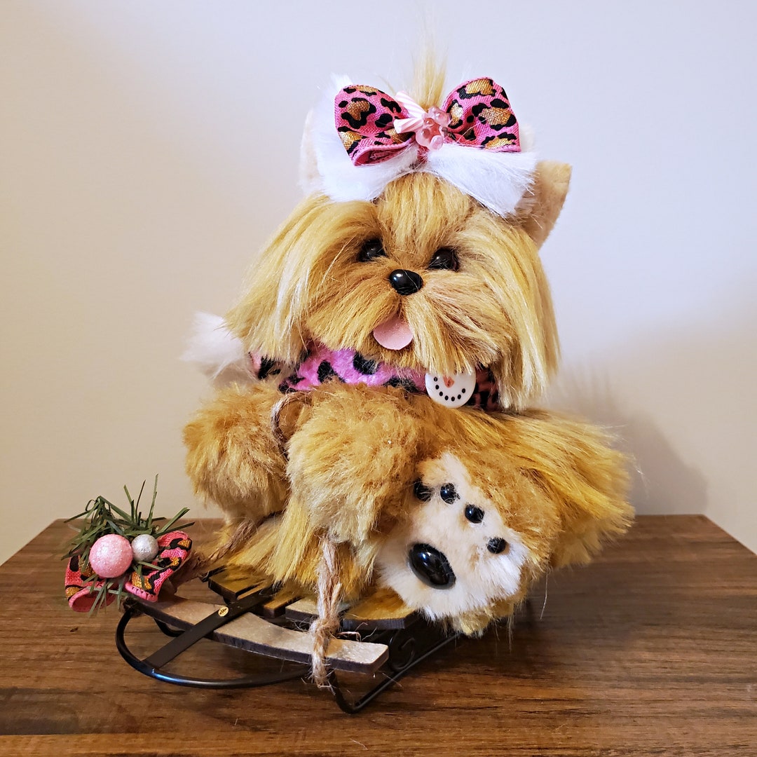 Custom Puppy Sleigh With Yorkie, Maltese, Pomeranian or Shihtzu Dog ...
