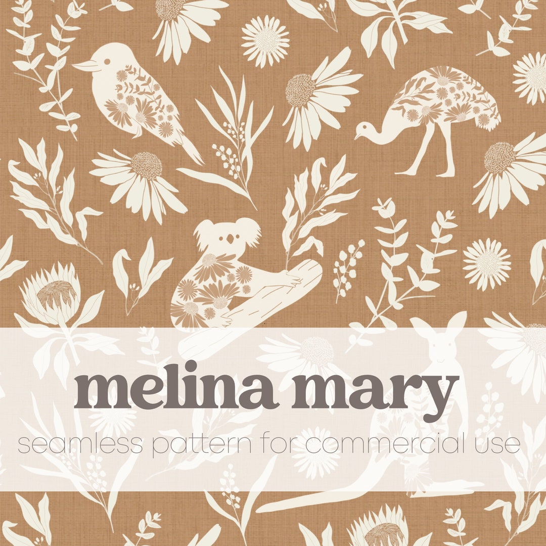 Australiana Flora and Fauna on Desert Desert Sand Brown, Koala, Emu ...