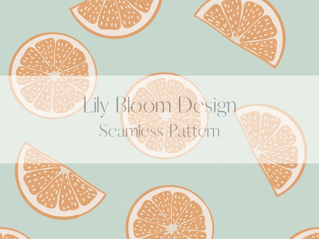 Summertime Oranges Ocean Aqua Pattern, Surface Pattern Design, Repeat ...