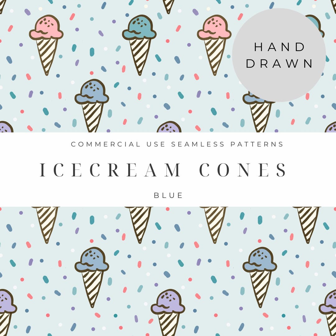 Retro Icecream Cones Standard Set Digital Seamless Paper Bundle ...