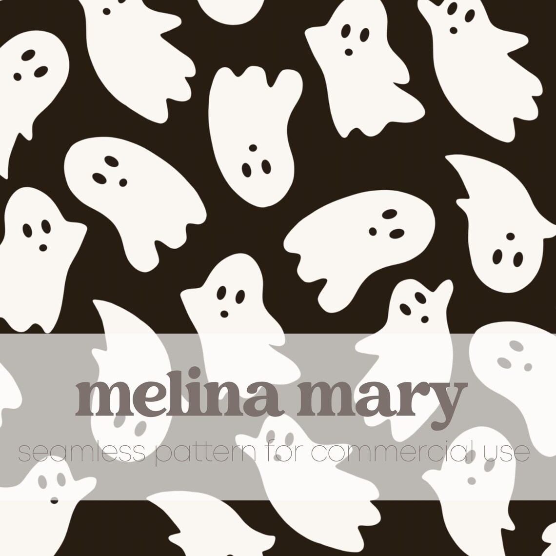 Cute Halloween Ghosts Ghouls on Black Seamless Repeat Pattern for ...