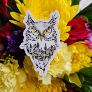 Vinyl Owl Sticker - Etsy