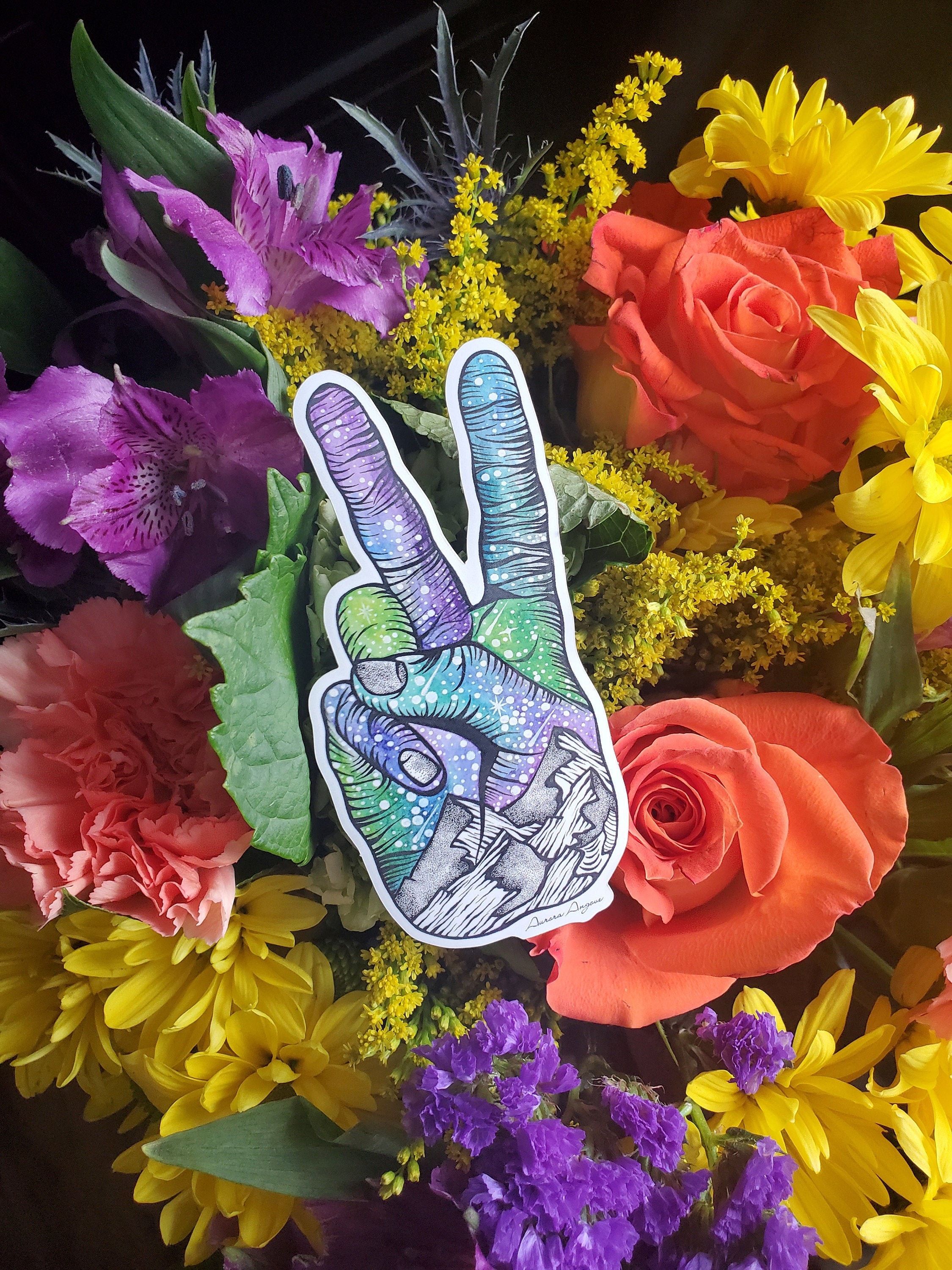 Peace Sign Vinyl Sticker - Etsy
