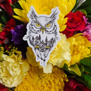 Vinyl Owl Sticker - Etsy