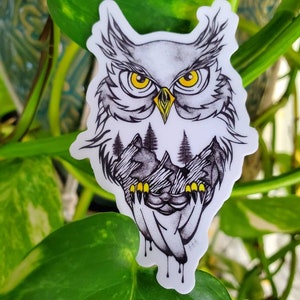 Vinyl Owl Sticker - Etsy