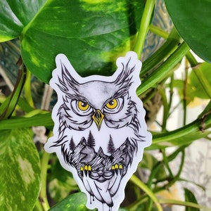 Vinyl Owl Sticker - Etsy