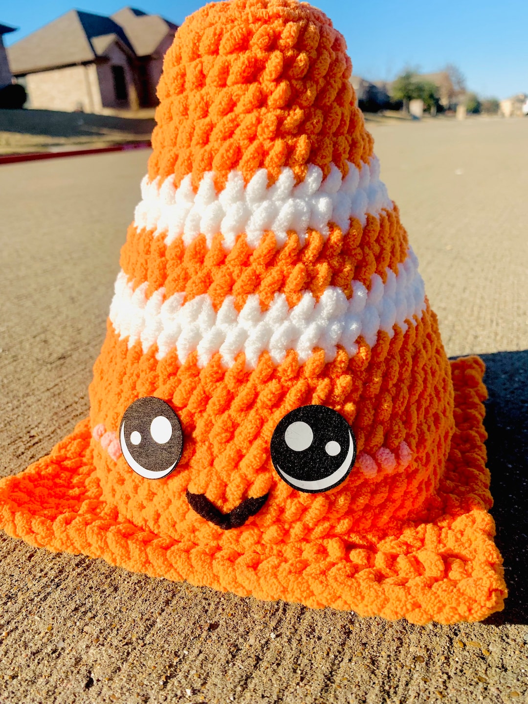 Crochet Jumbo Traffic Cone Plush - Etsy