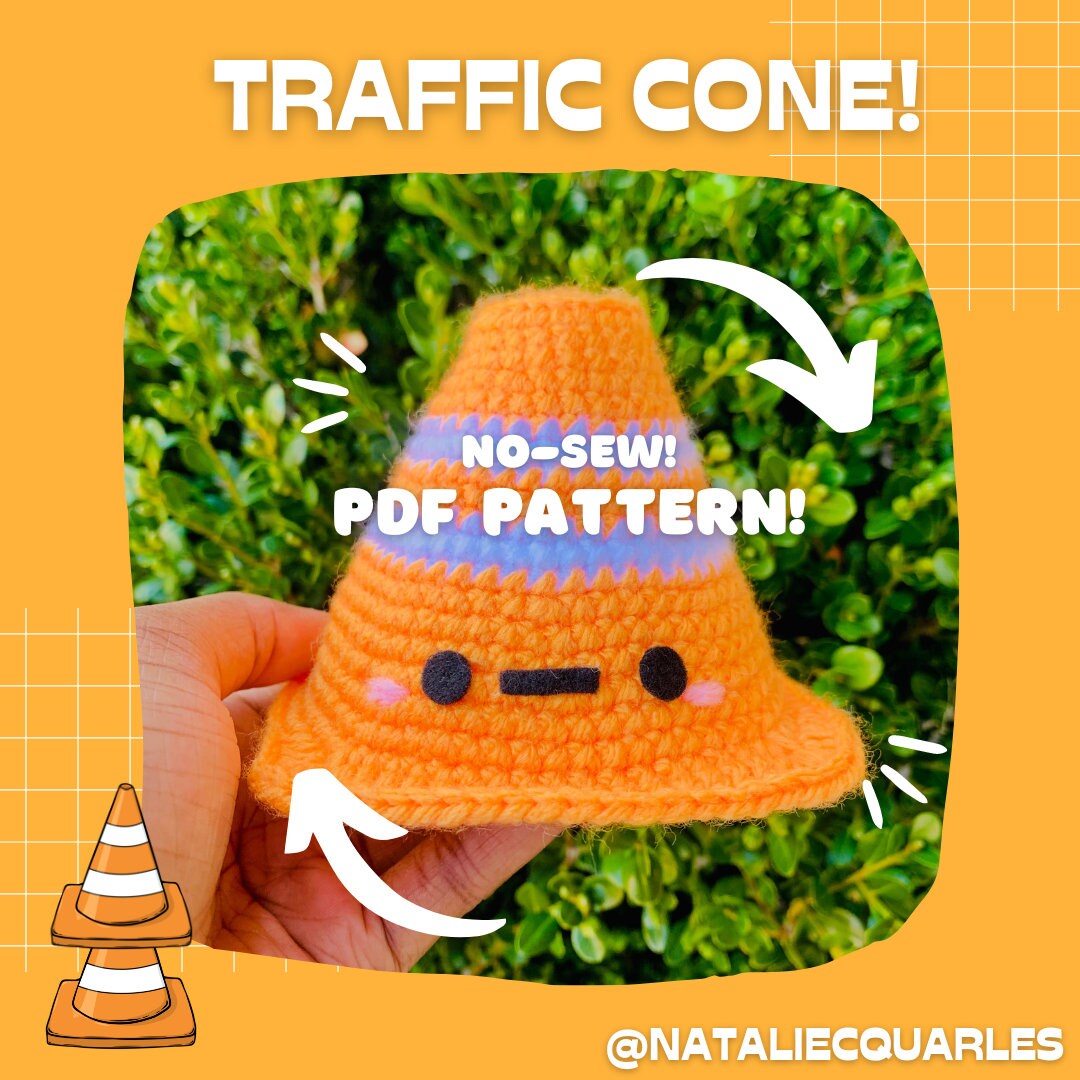 Crochet No-sew Traffic Cone Pattern - Etsy
