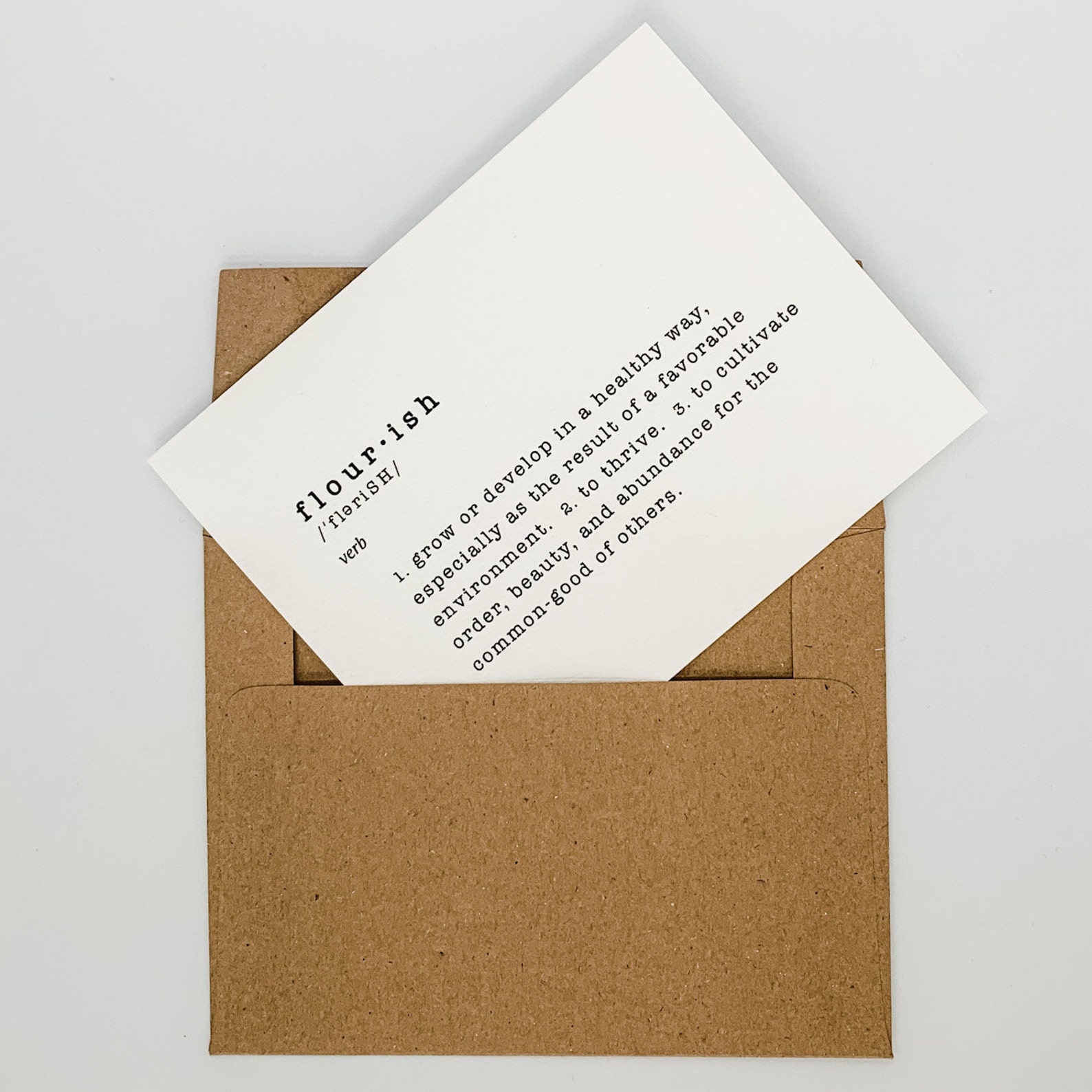 Flourish Definition Card - Etsy