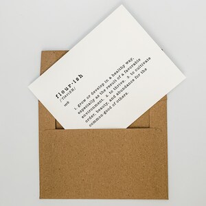 Flourish Definition Card - Etsy