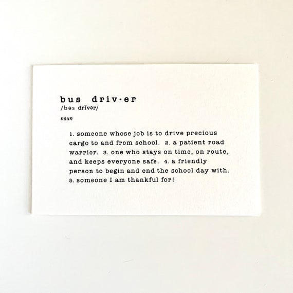 Bus Driver Definition Print available in Large Quantities | Etsy