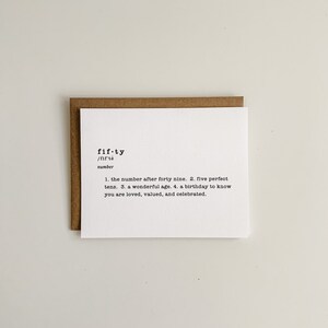 Fifty Definition Card - Etsy