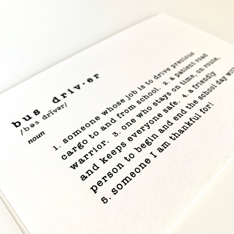 Bus Driver Definition Print available in Large Quantities - Etsy