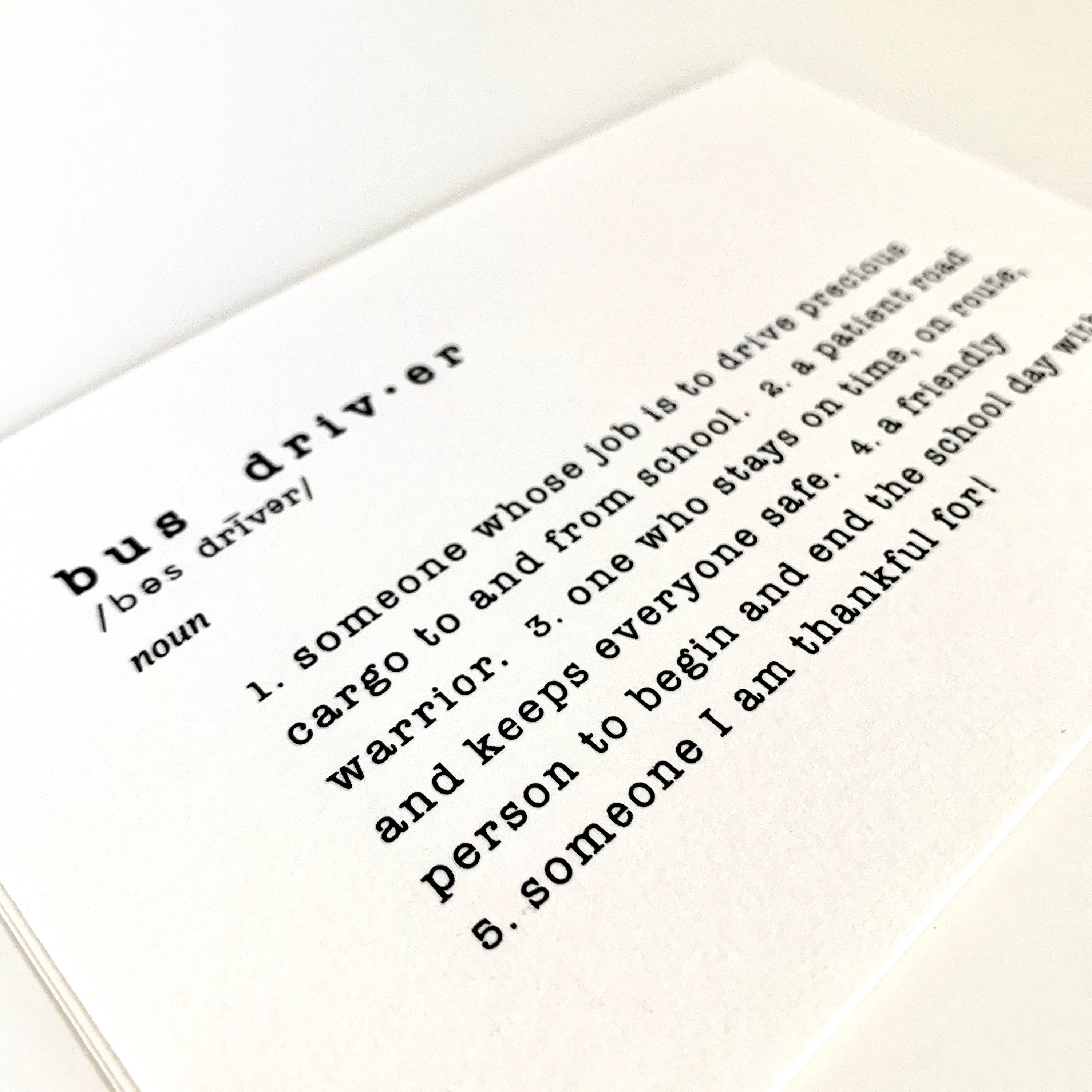 Bus Driver Definition Print available in Large Quantities - Etsy